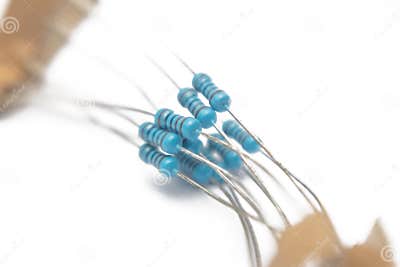 Close-up View of Group of Blue Resistors with the Same Color Code ...