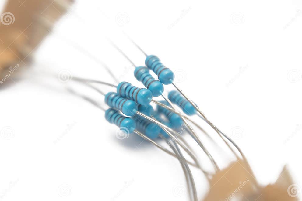 Close-up View of Group of Blue Resistors with the Same Color Code ...