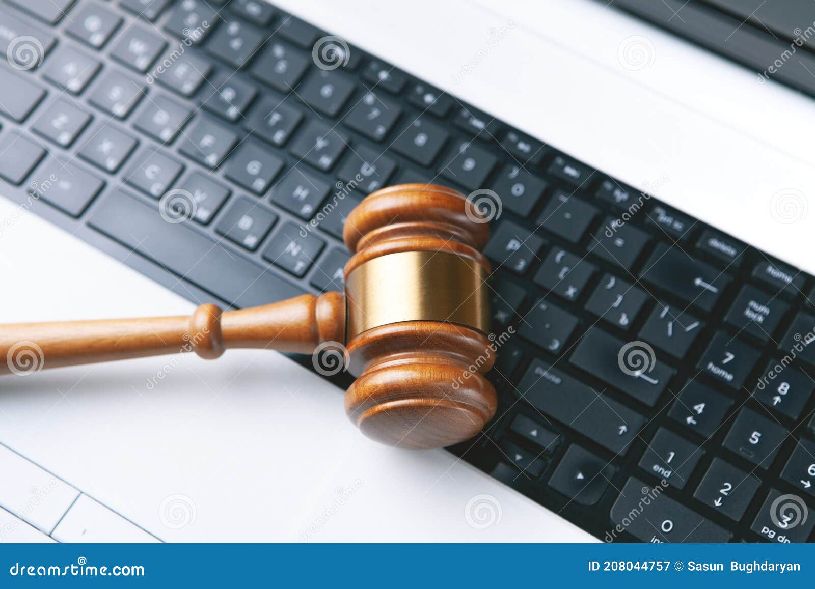 Close Up View of a Hammer and a Computer Keyboard Stock Image - Image ...