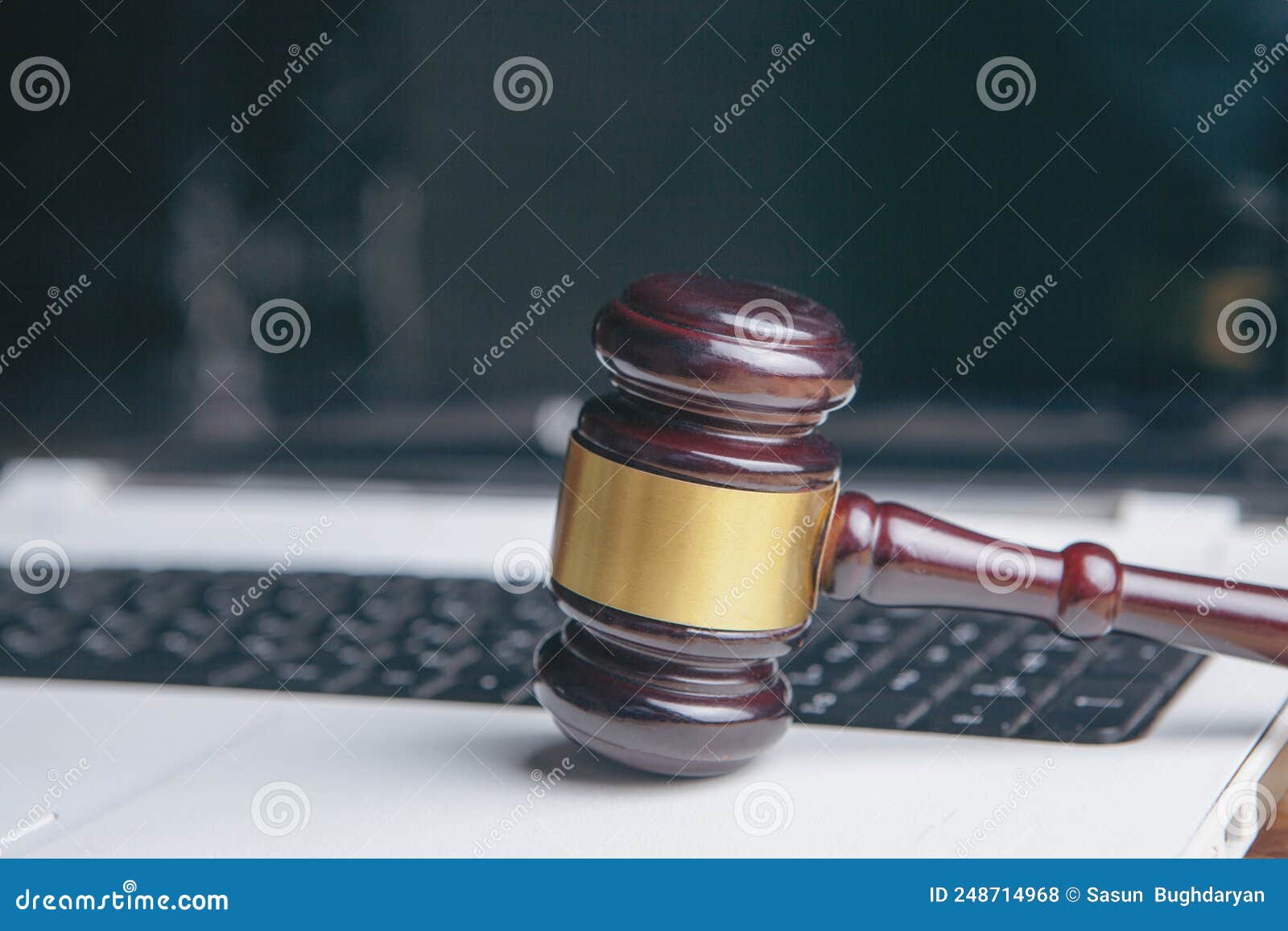 Close Up View of a Hammer and a Computer Keyboard Stock Photo - Image ...