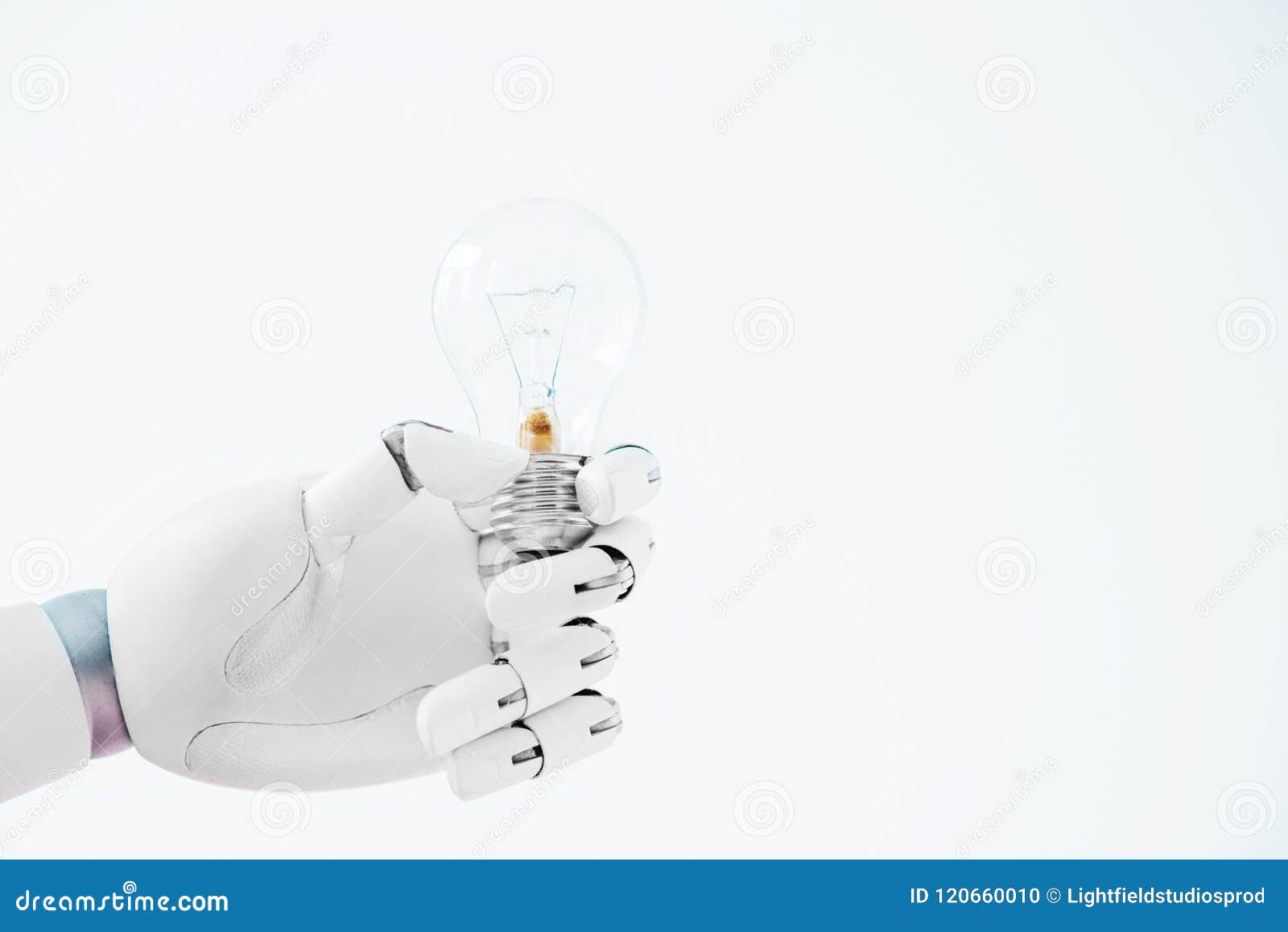 Close-up View of Hand of Robot Holding Light Bulb Stock Photo - Image ... Close-up View of Hand of Robot Holding Light Bulb Stock Photo - Image ...