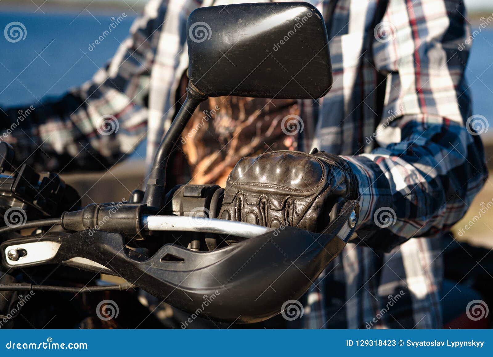 Close-up View on Hands on Handlebars Stock Image - Image of person ...