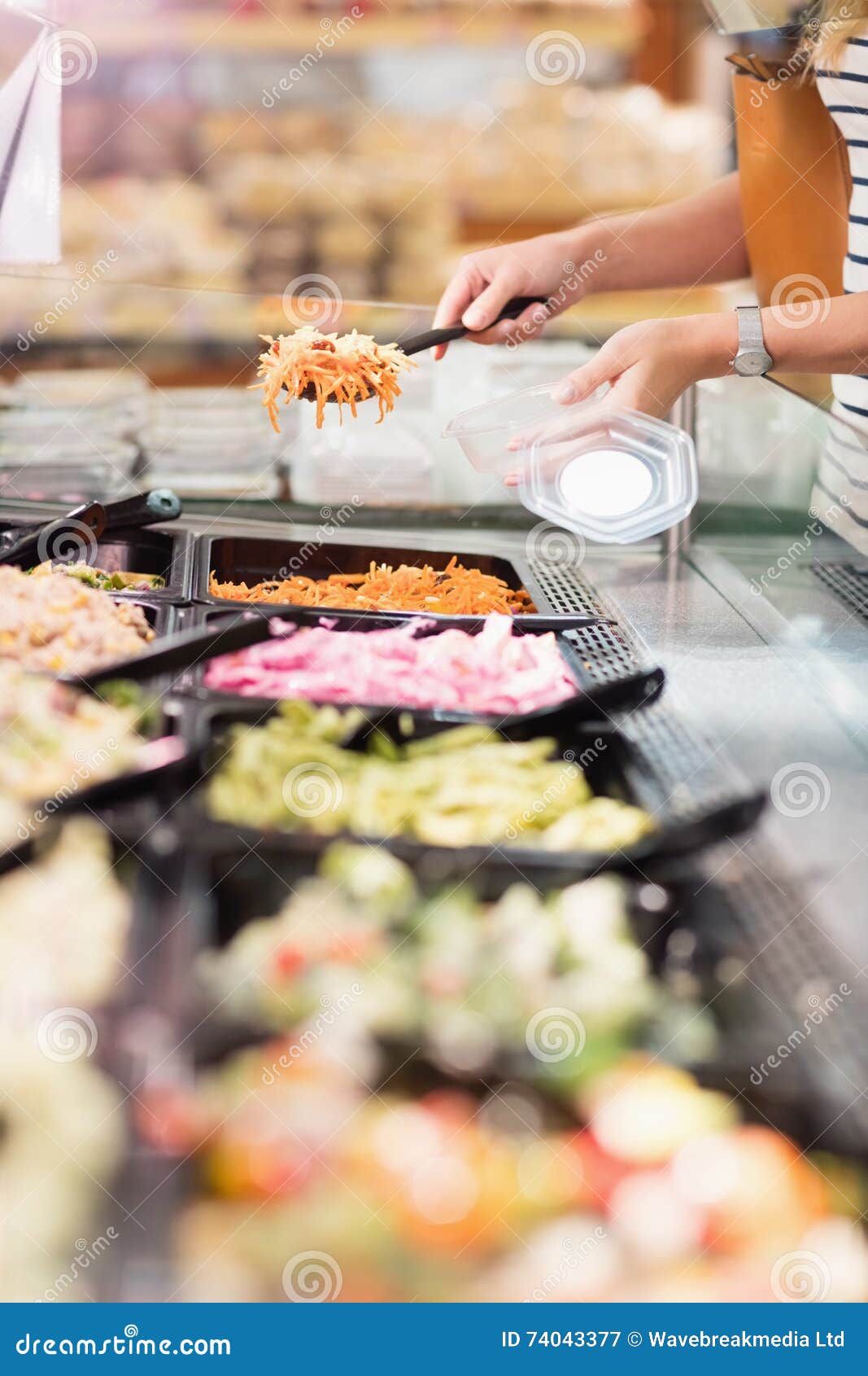Close Up View of Hands Picking Prepared Meals Stock Image - Image of ...