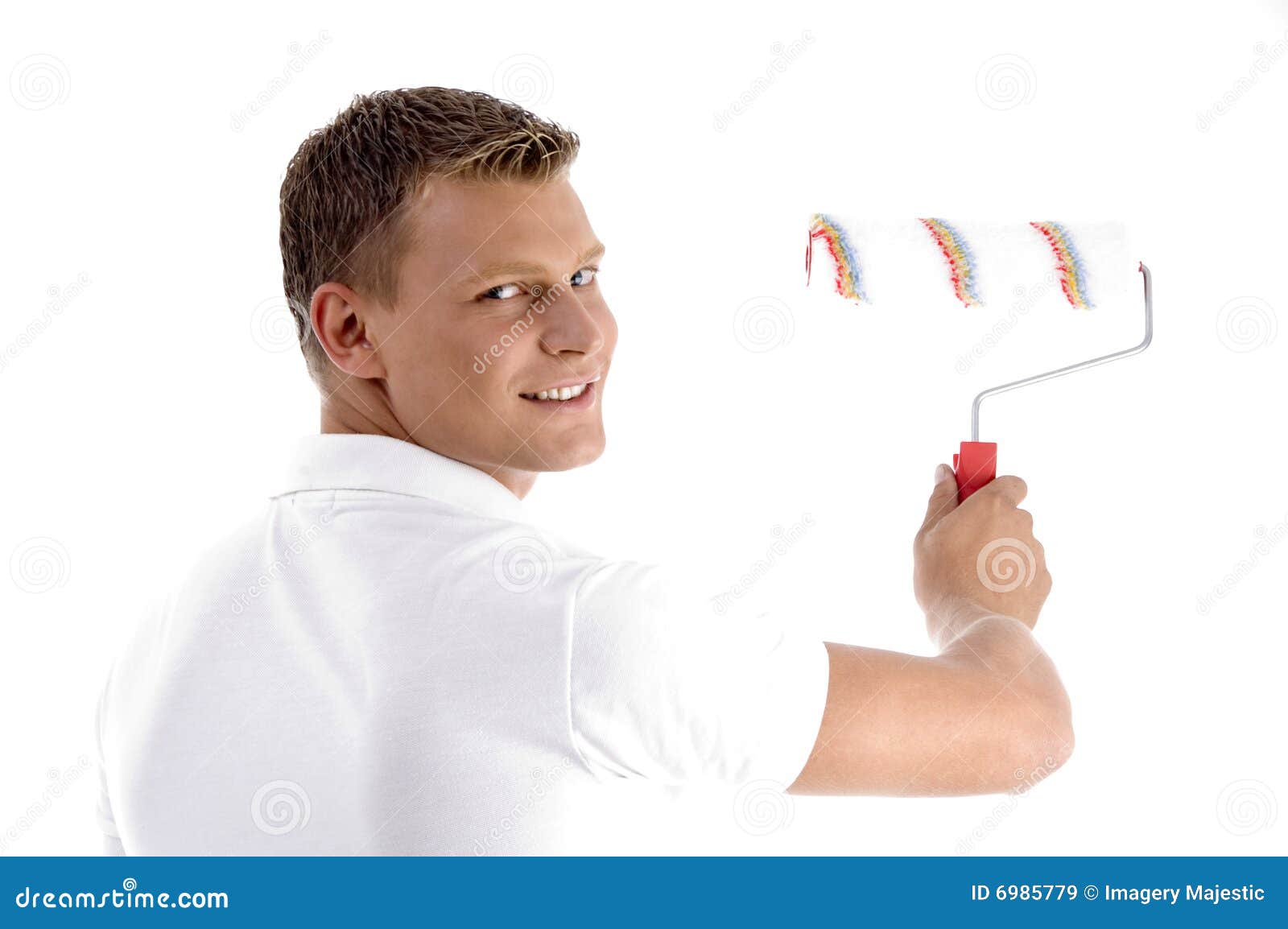 Close Up View of Handsome Painter Stock Image - Image of adult, male ...