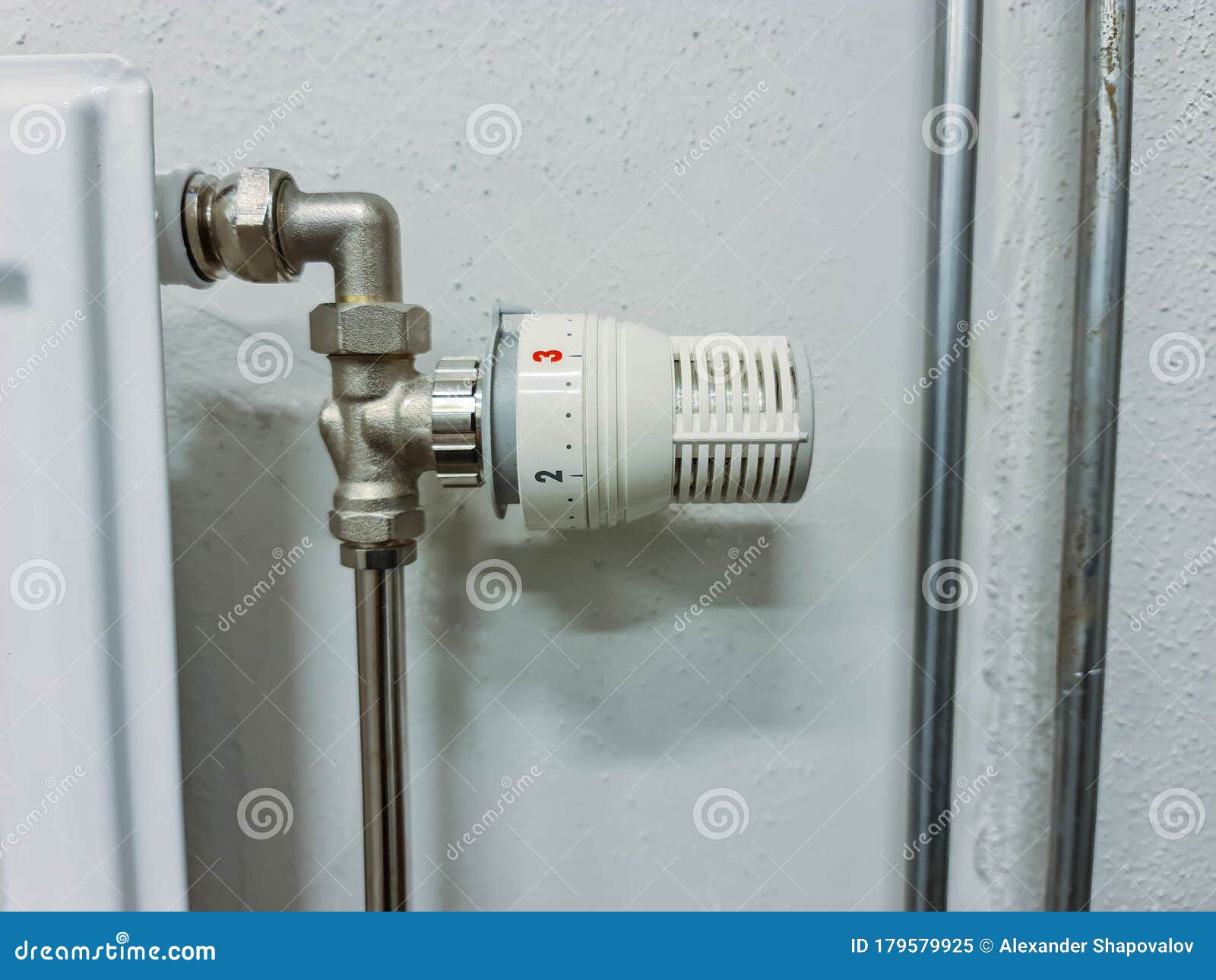 Close Up View of Heating Element Controller on White Wall Background ...