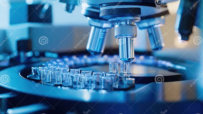 Advanced Laboratory Equipment Analyzing Samples in Detail Stock Photo ...