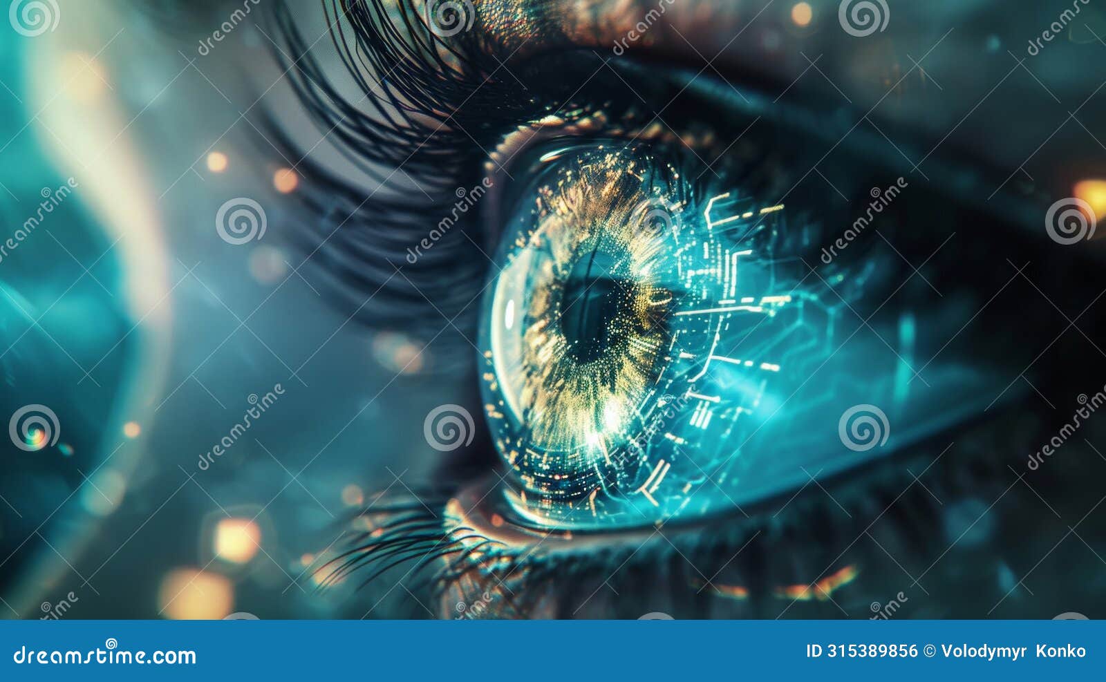 Close-Up View of Human Eye with Dilated Pupil and Eyelashes Stock Photo ...