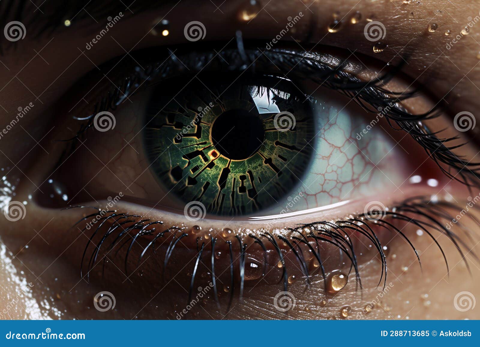 Close Up View of Human Eye with Green Iris. Vision Concept Stock ...