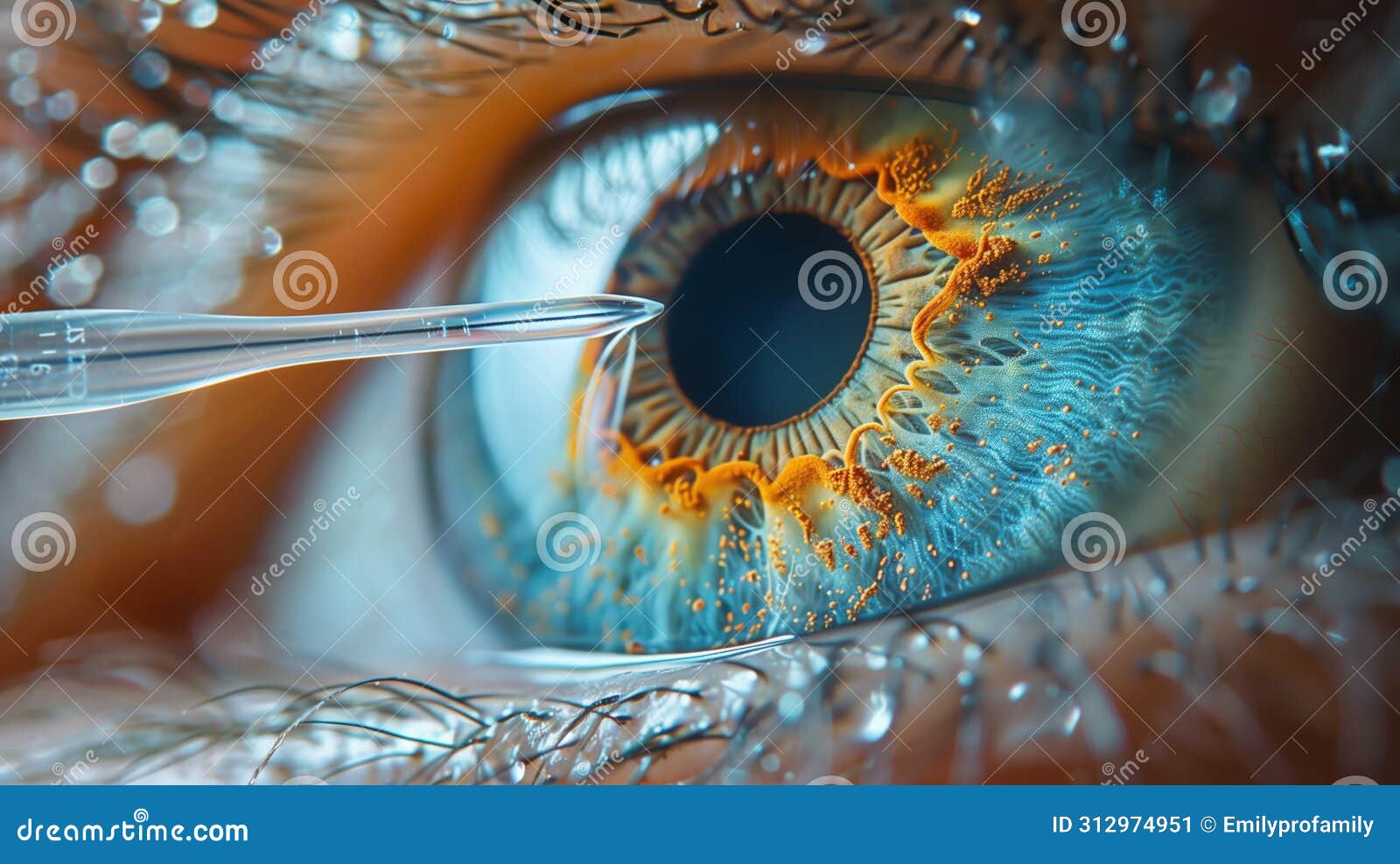 Human Eye with Needle in Iris Stock Image - Image of innovative ...