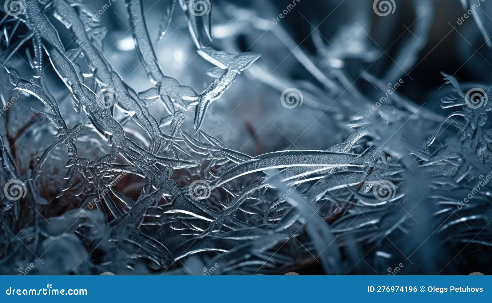 A Close Up View of Ice Crystals on a Window Pane Stock Illustration ...
