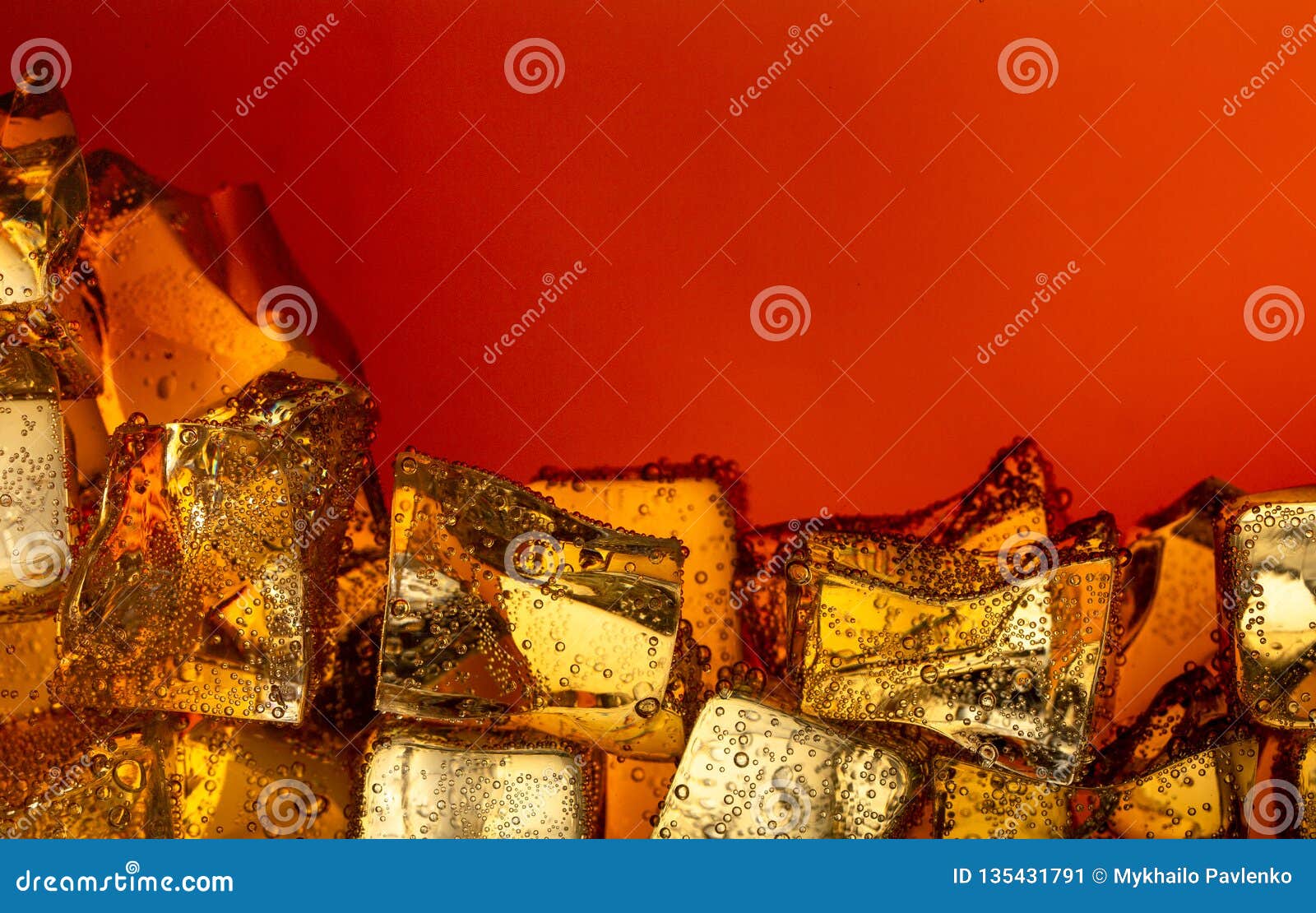 Close Up View of the Ice Cubes in Cola Stock Image - Image of cube ...
