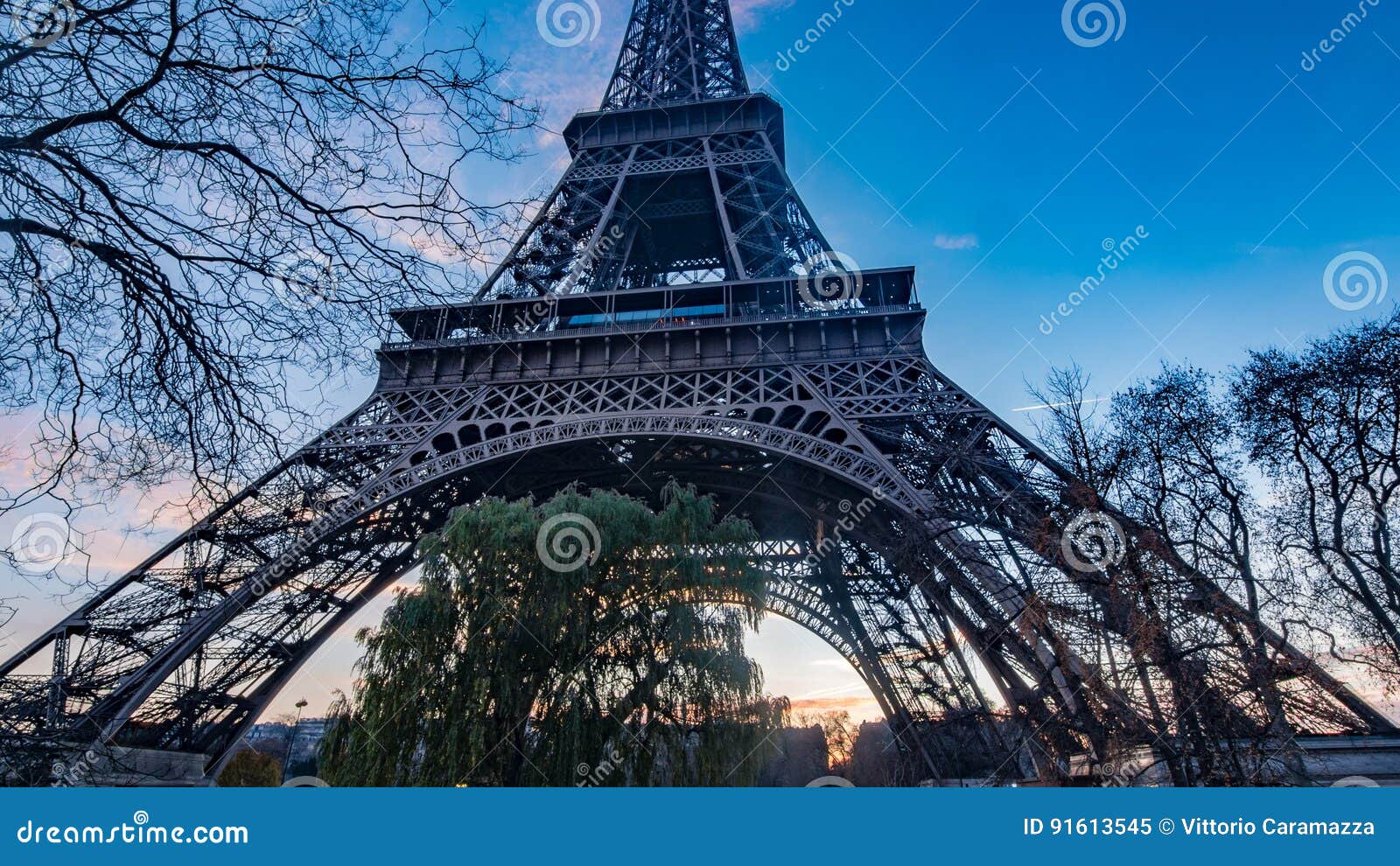 Close Up View of the Iconic Eiffel Tower in Paris Stock Image - Image ...