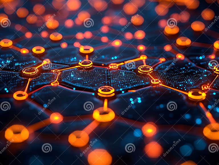 Close-up View of Illuminated LED Pattern on an Electronic Circuit Board ...
