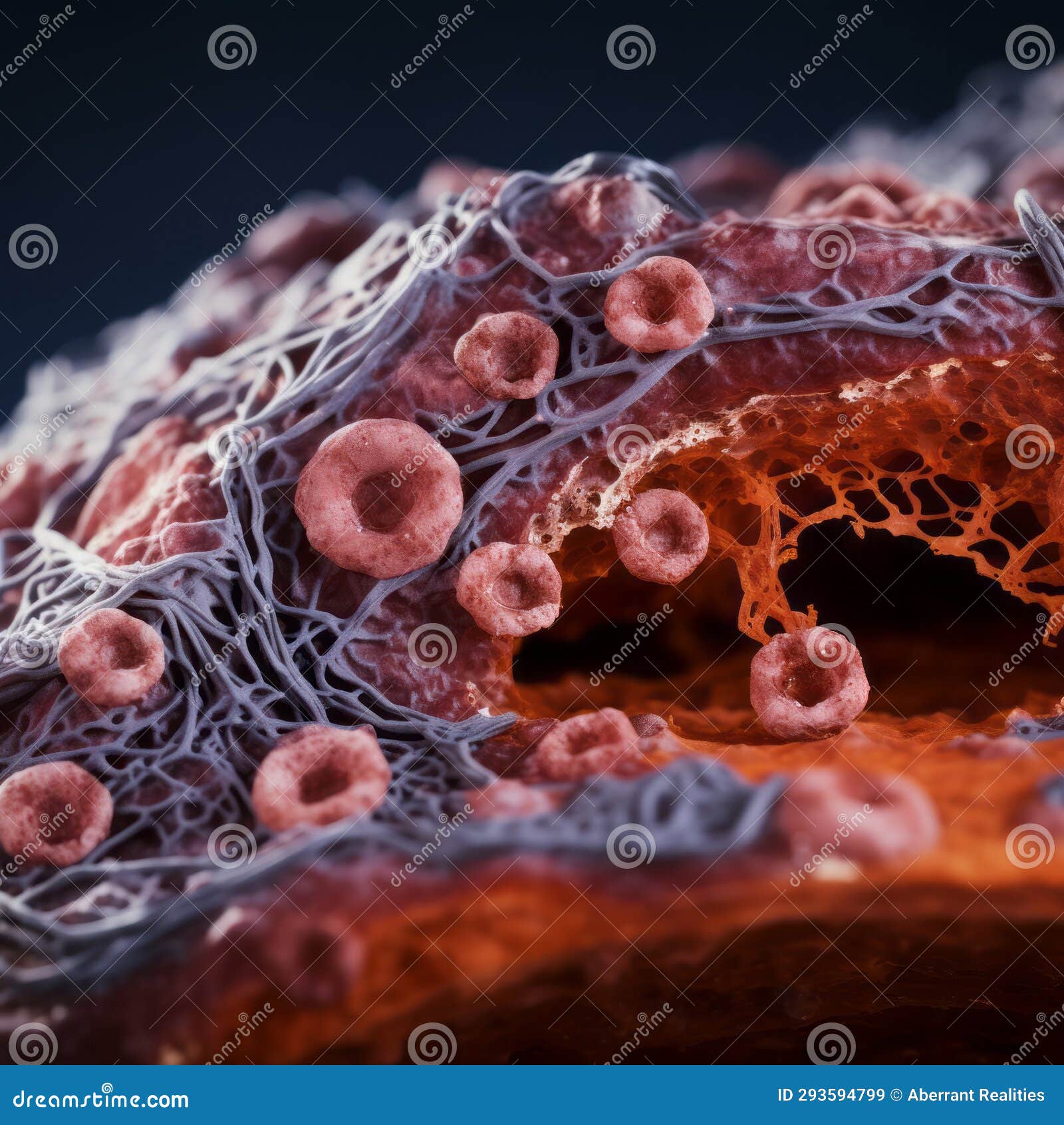 A Close Up View of the Inside of a Blood Vessel Stock Illustration ...