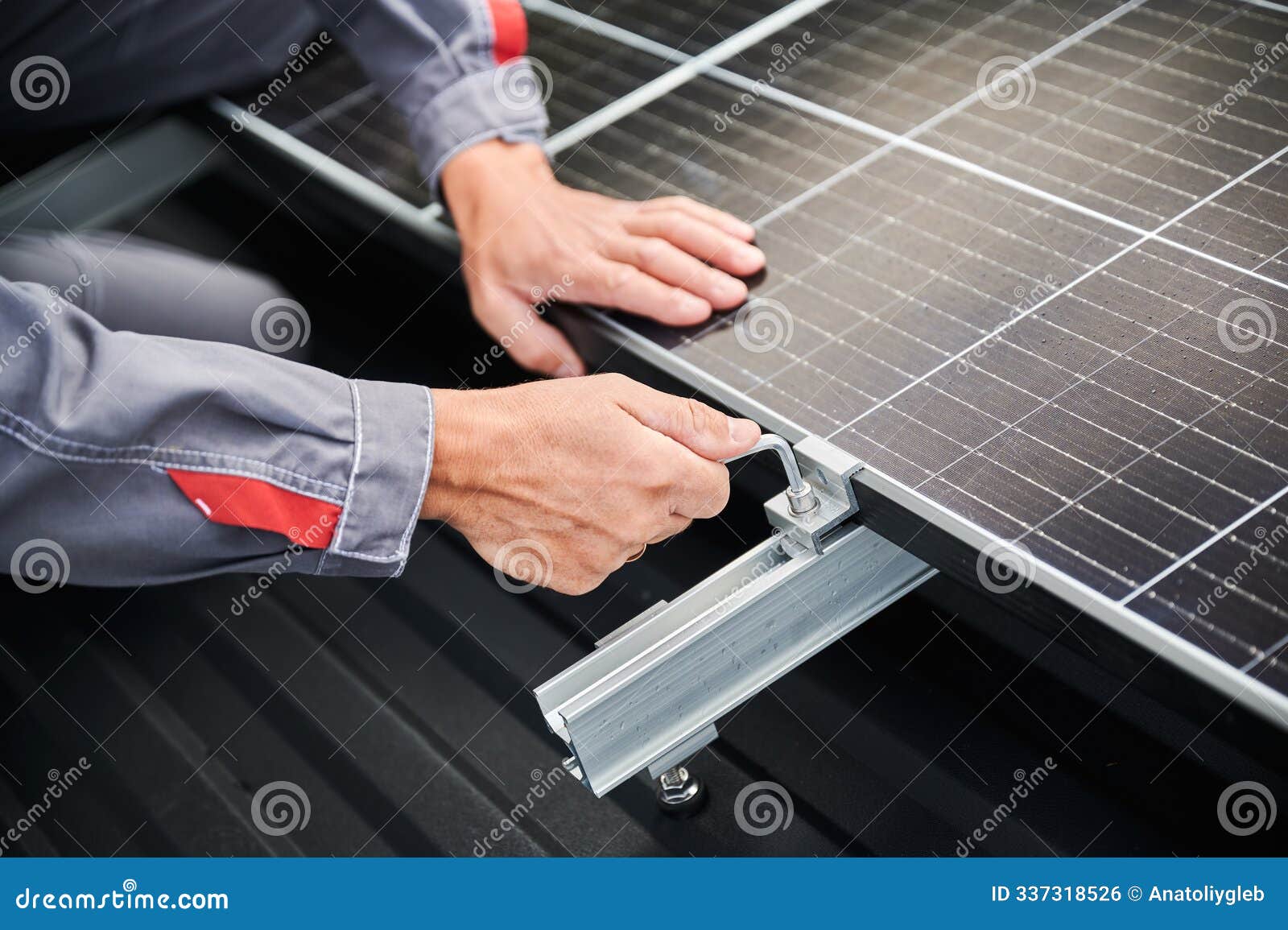 Close-up, Installation Of A Glass Under An Electric Socket With Two ...