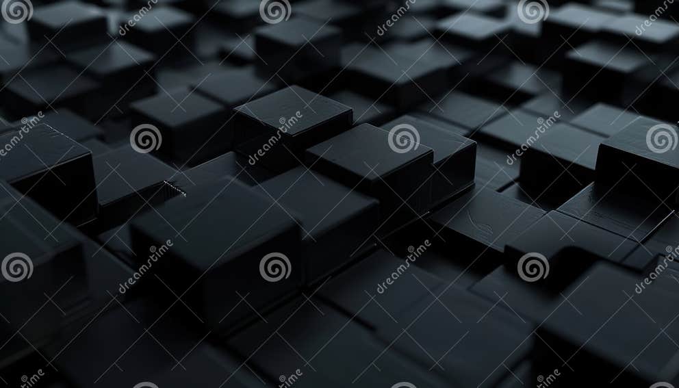 Dark Abstract Blocks Creating a Textured Pattern in a Close-up View ...