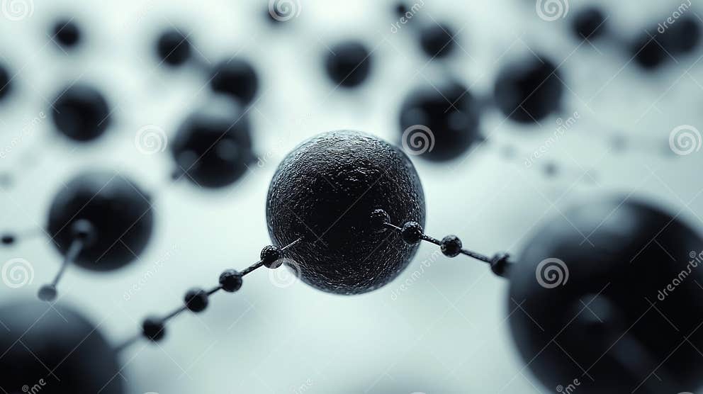 Close-up View of Interconnected Molecules Depicting a Scientific ...