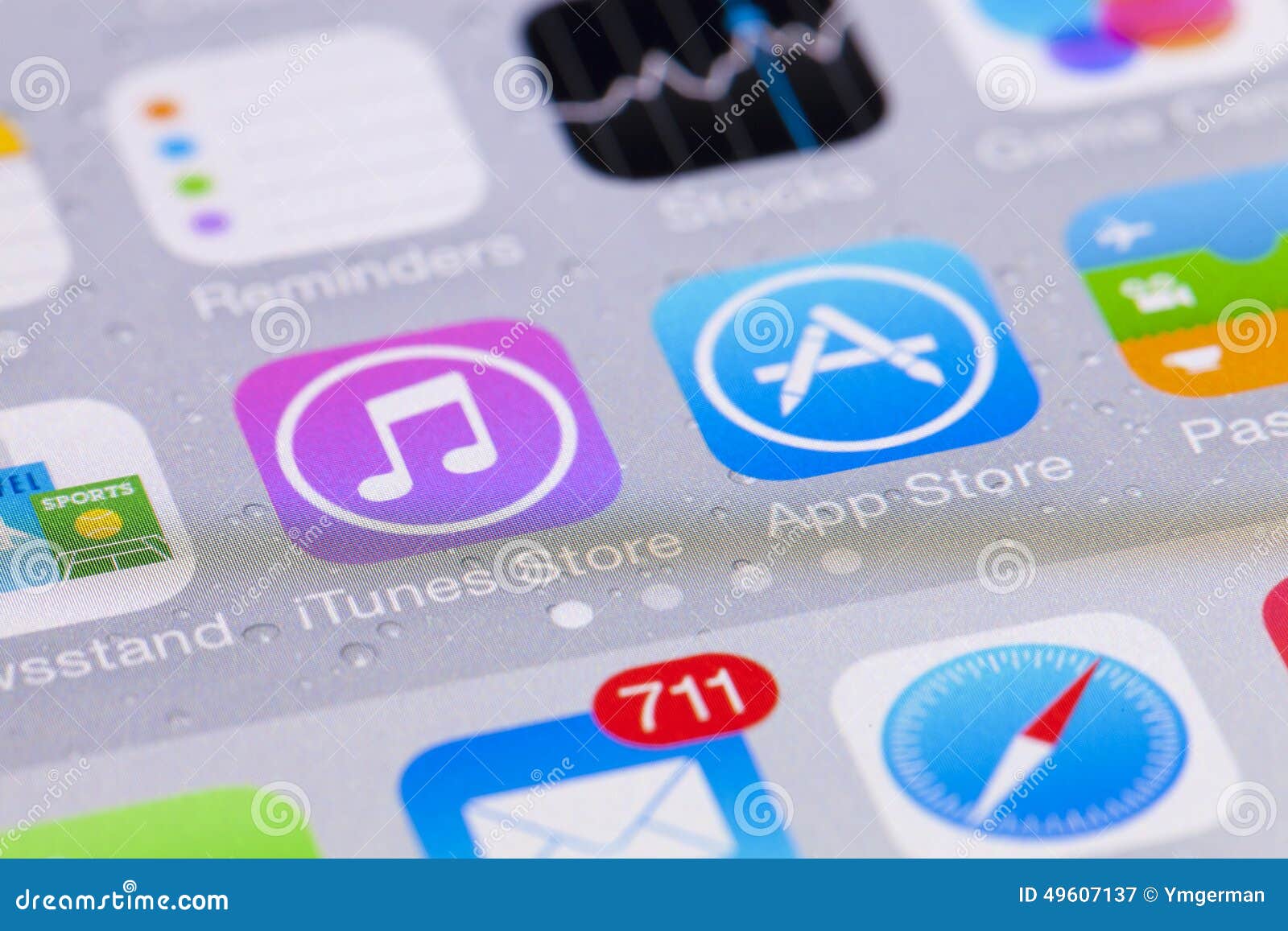 Close-up View of the Interface of IOS on an IPhone Editorial ...