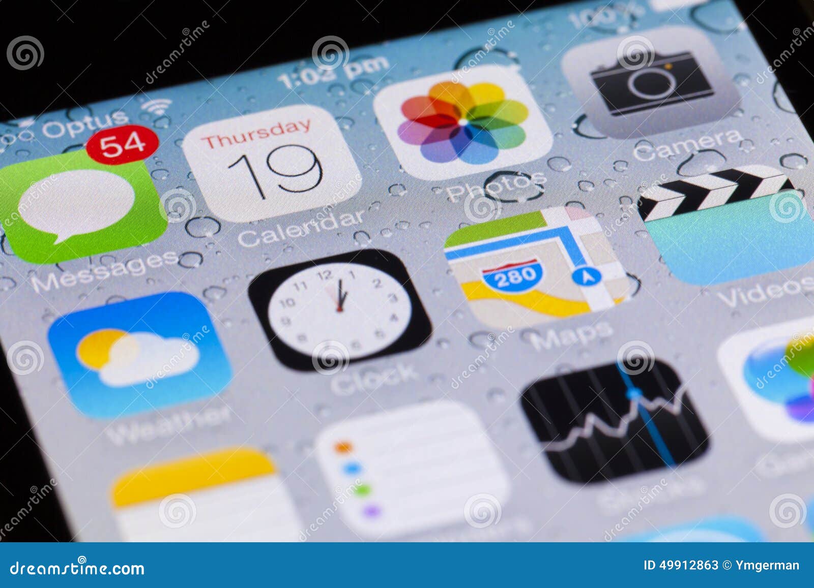Close-up View of the Interface of IOS on an IPhone Editorial Stock ...