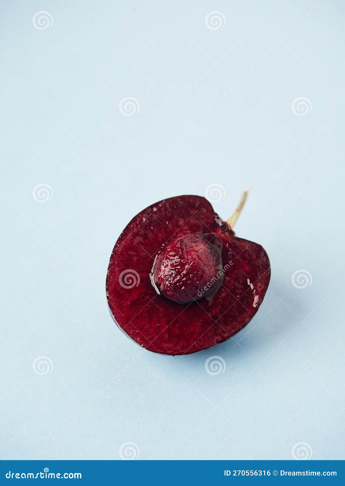 Close-up View of the Interior of a Juicy Cherry Cut in Half Stock Photo ...