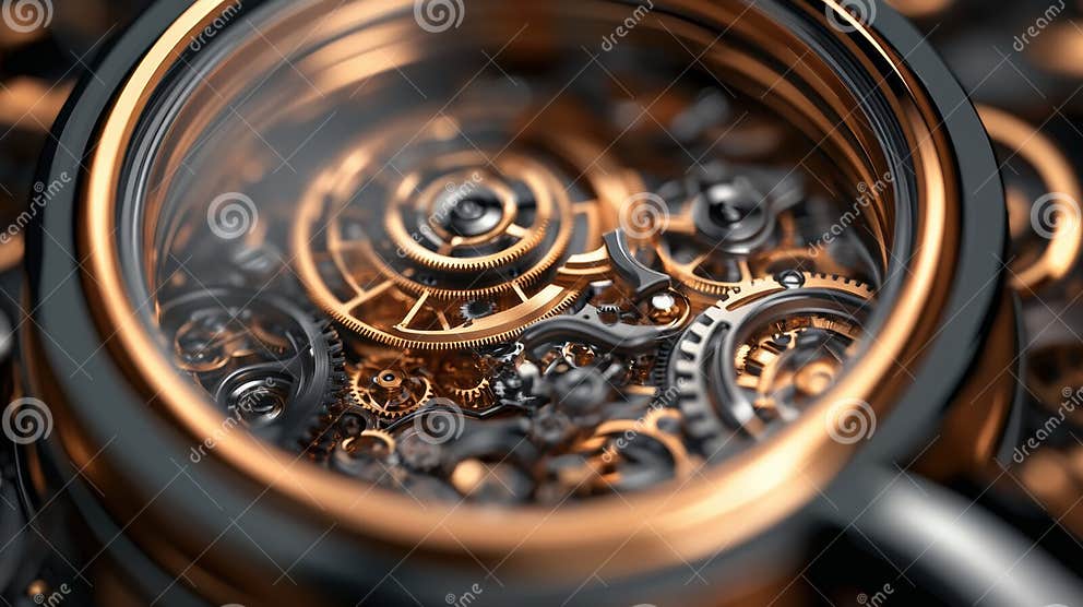 Clockwork Gears in Intricate Arrangement, Showcasing Precision ...