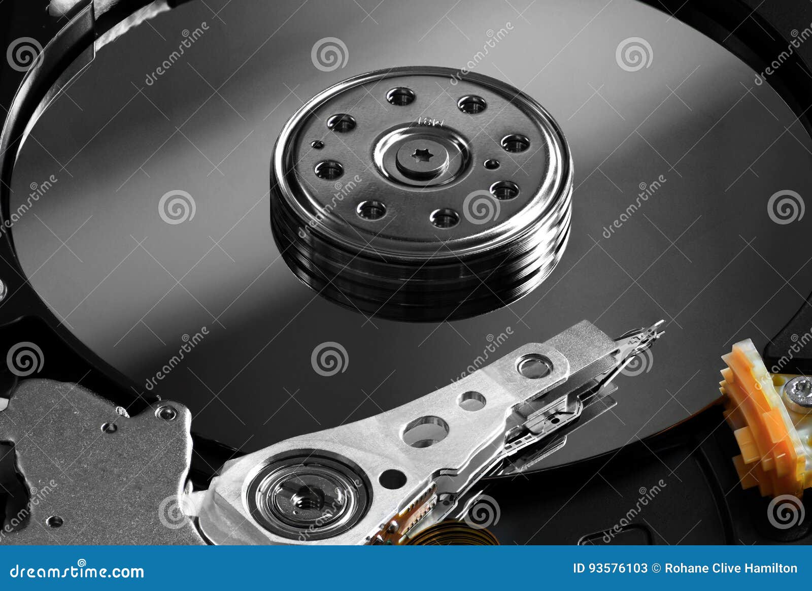 Close Up View of the Internals of a Hard Drive Stock Image - Image of ...