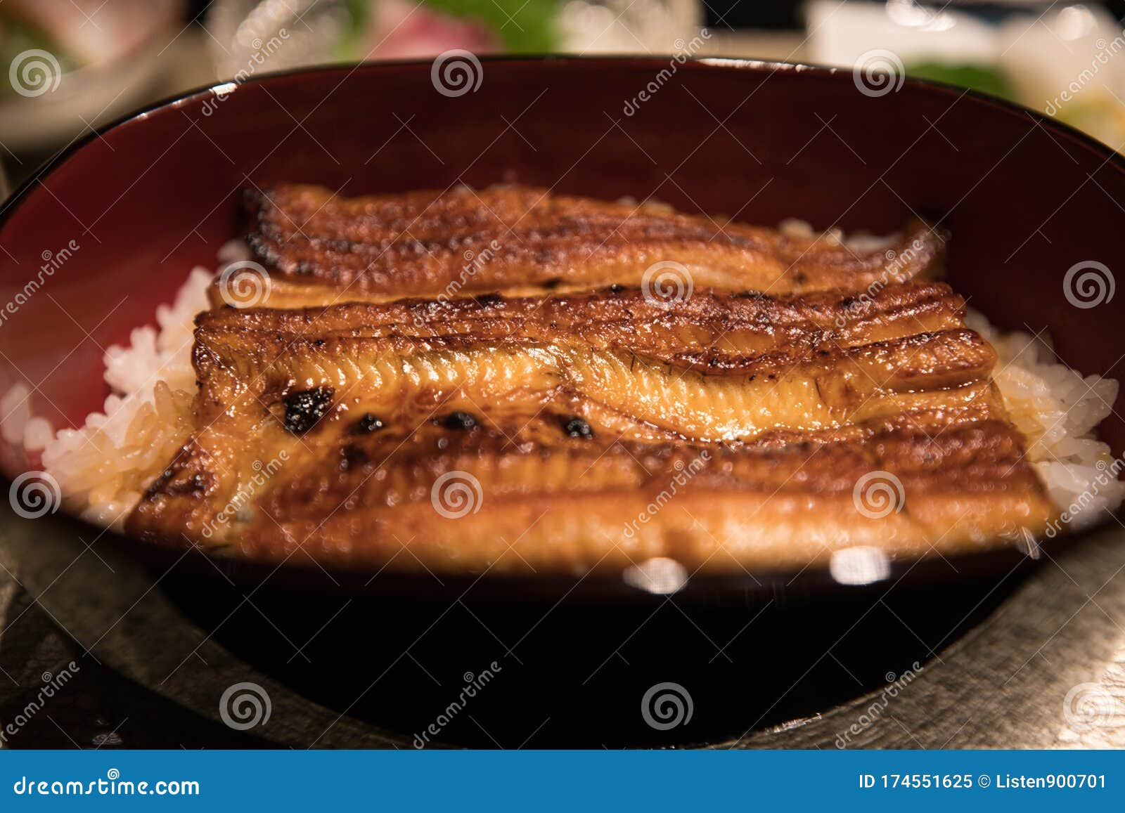 Close-up View of Japanese Eel Rice Stock Image - Image of brown, cook ...