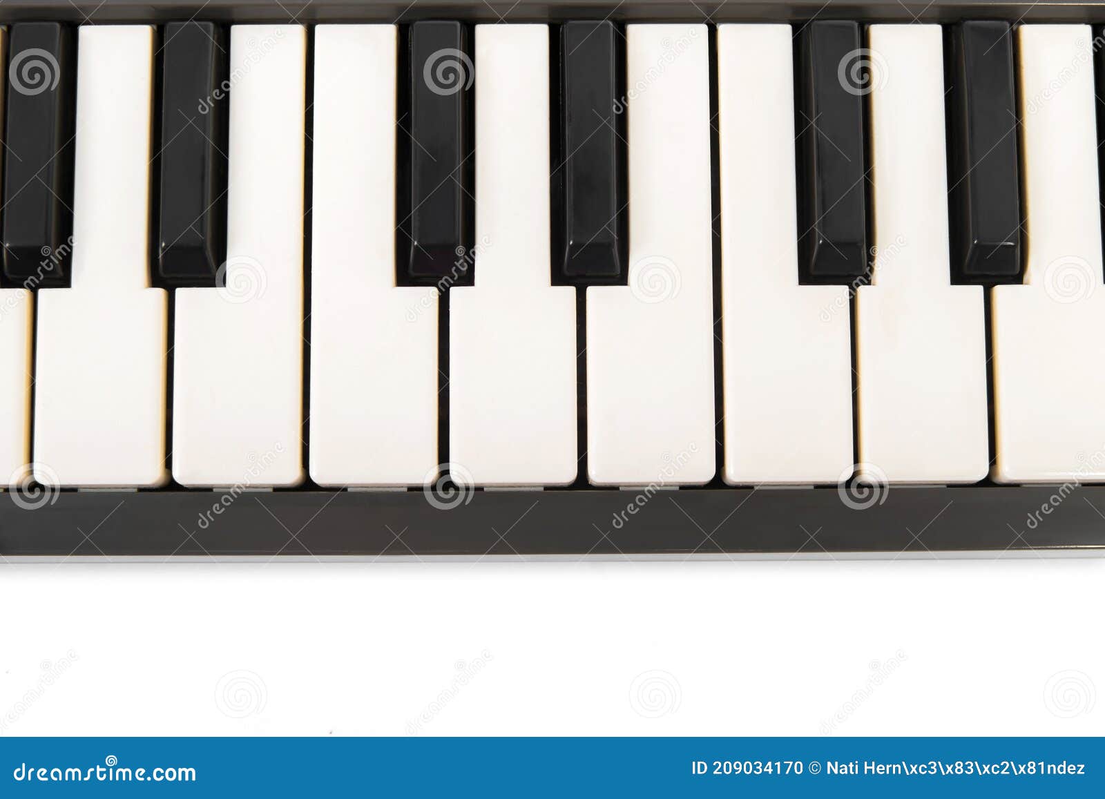 Close Up View of the Keys of an Electronic Piano Keyboard Isolated on ...