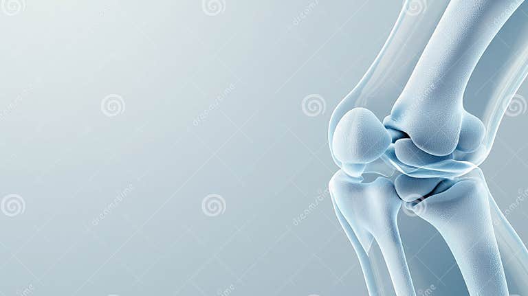 Close-up View of a Knee Joint 3D Rendering, Perfect for Educational ...