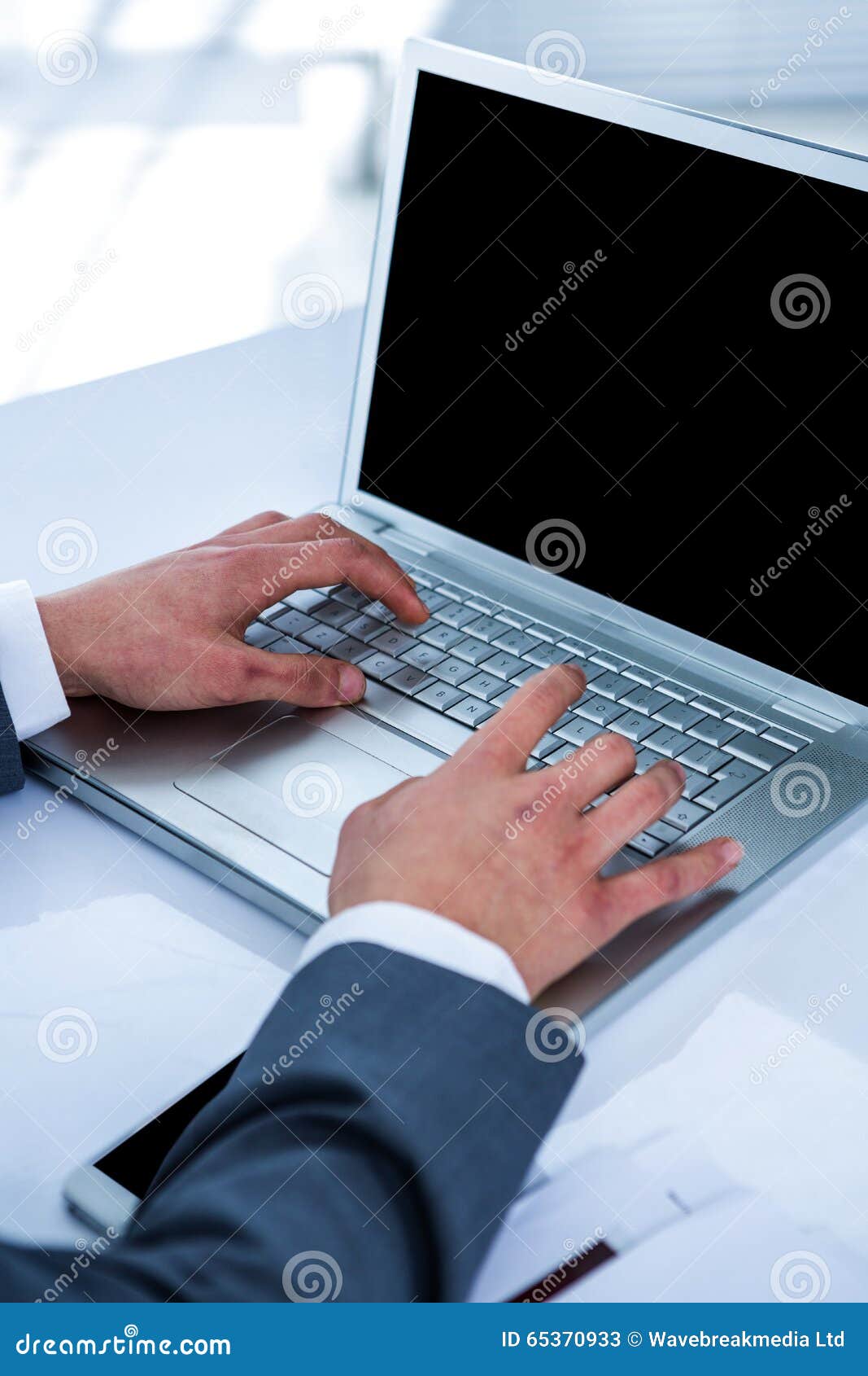 Close up view of a laptop stock image. Image of male - 65370933
