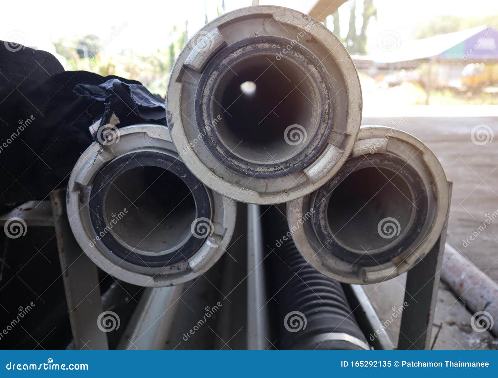 Close-up View of a Large Cable Electrical Conduit System in an ...