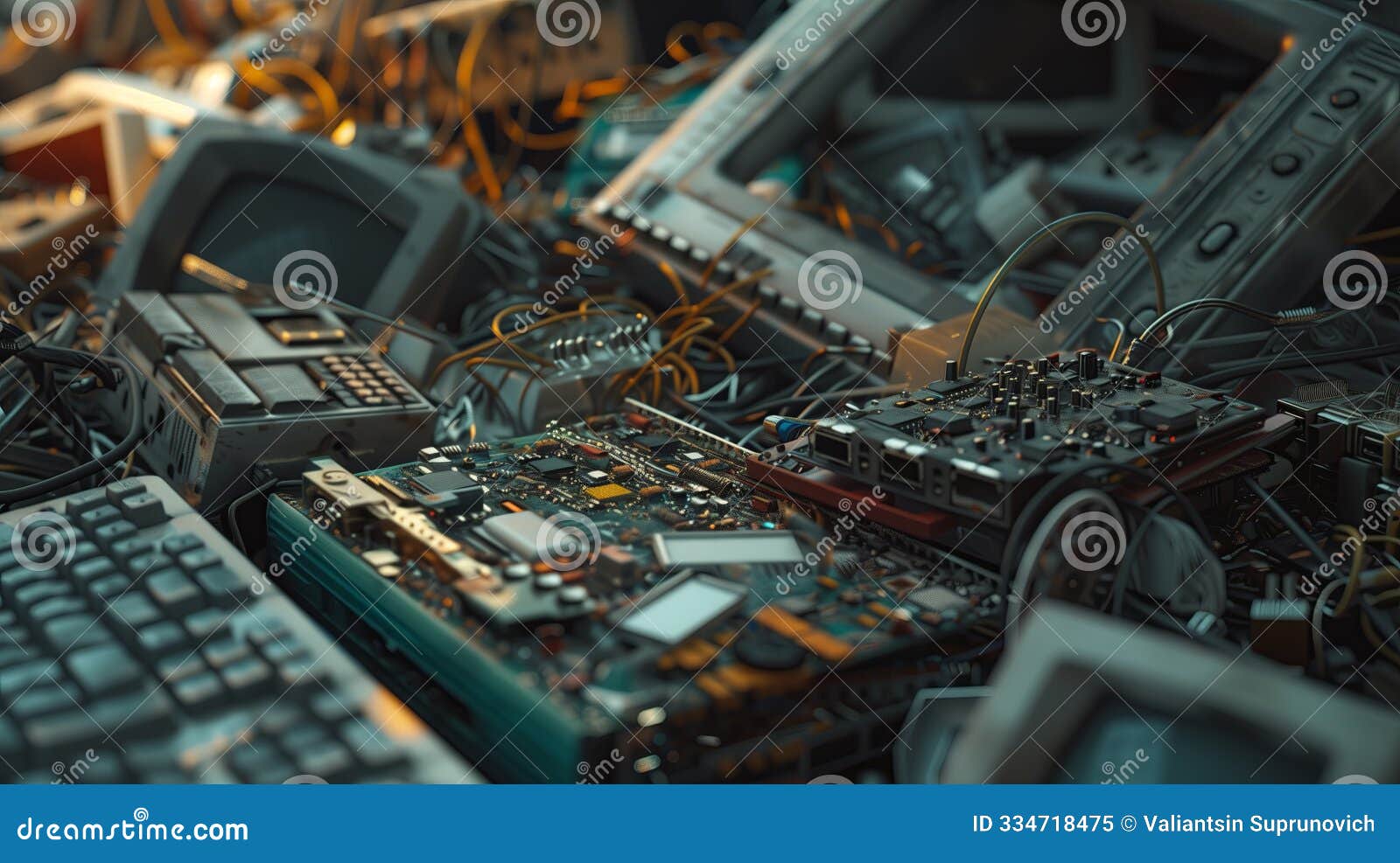 Pile Of Electronic Waste, Motherboard Computer, Electronic Equipment ...
