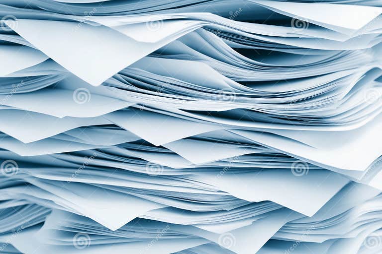 A Close-up View of a Large Stack of Papers, Showcasing the Texture and ...