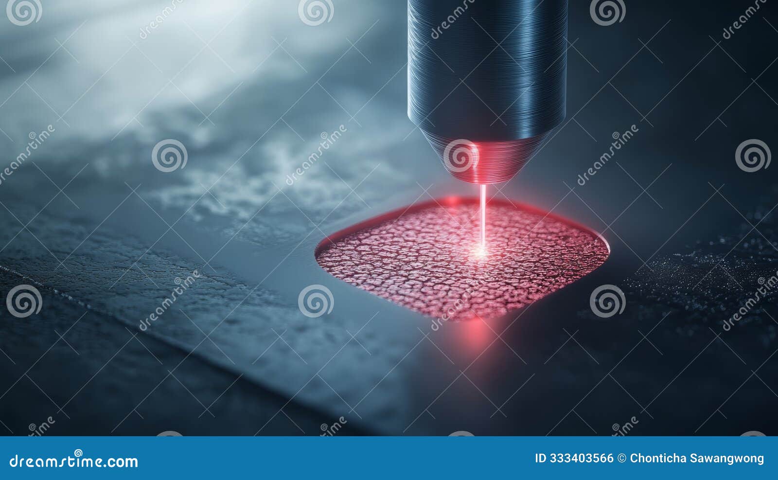 Close-up View of a Laser Engraving Process on Metal, Showcasing ...