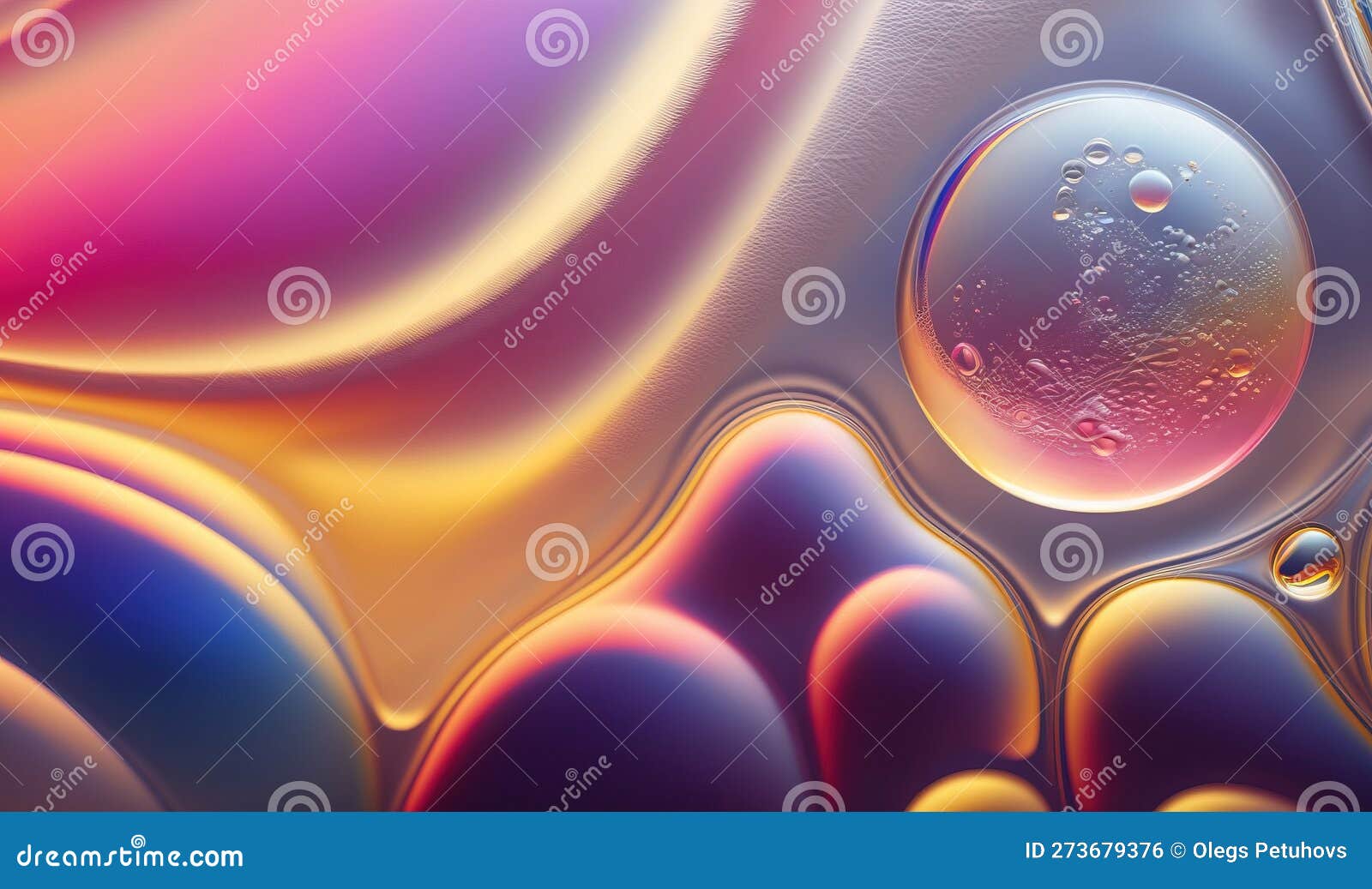 A Close Up View of a Liquid Filled with Bubbles of Different Colors and ...
