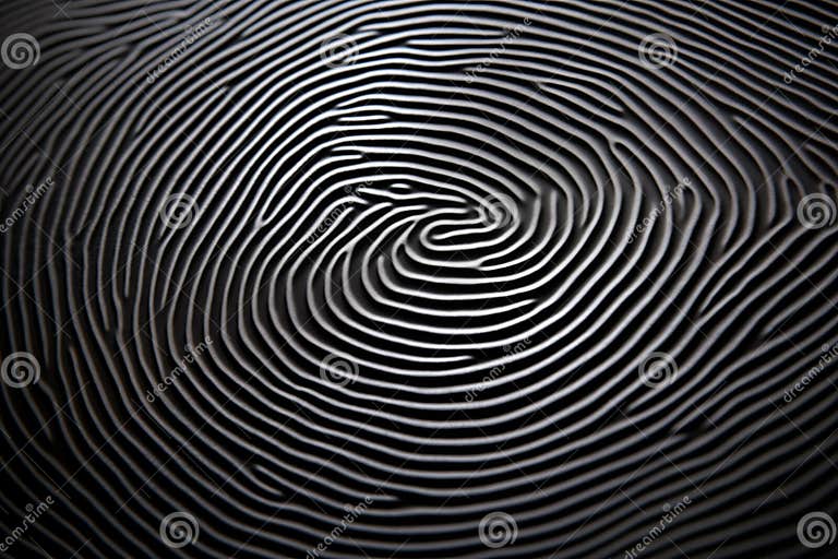 Close-up View of a Loop Fingerprint Pattern, Showcasing the ...