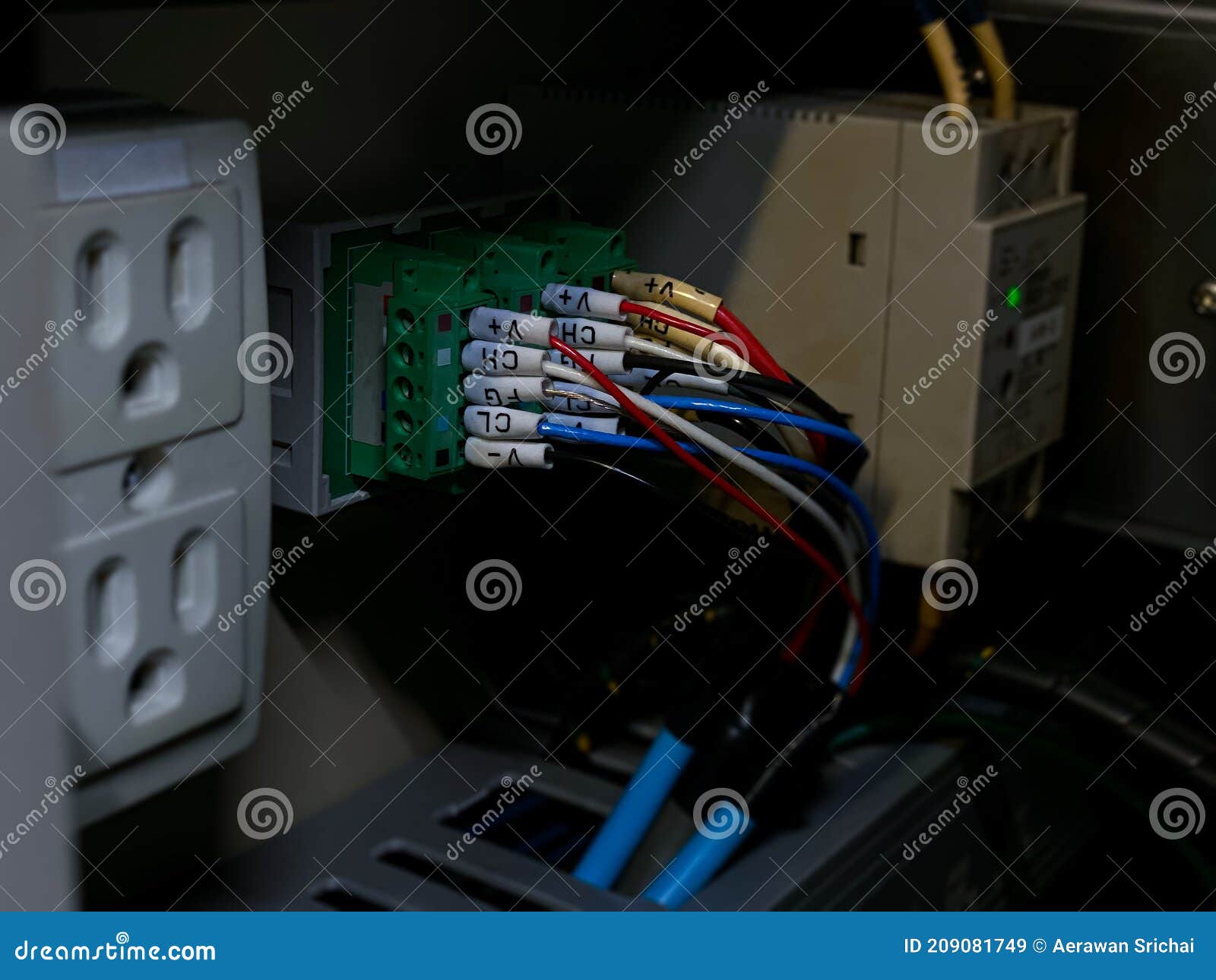 Main Line Connection Point To the Circuit Board. Stock Image - Image of ...