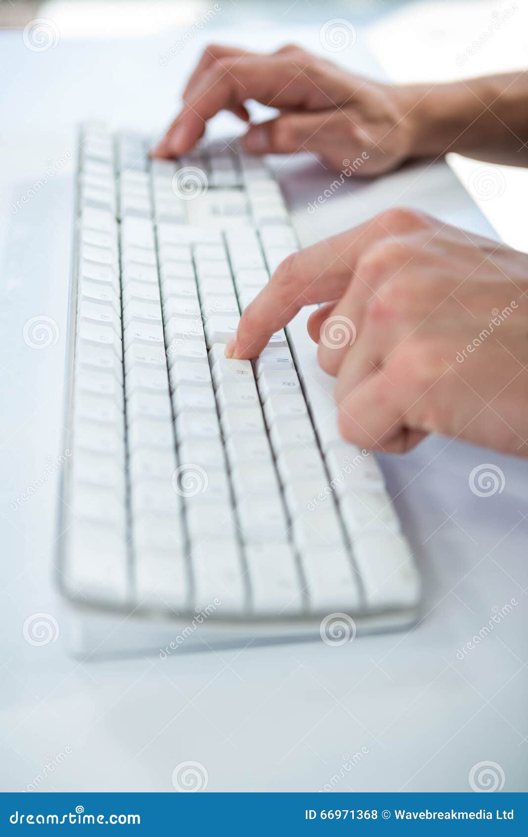 Close Up View of a Male Hand Typing on Keyboard Stock Photo - Image of ...