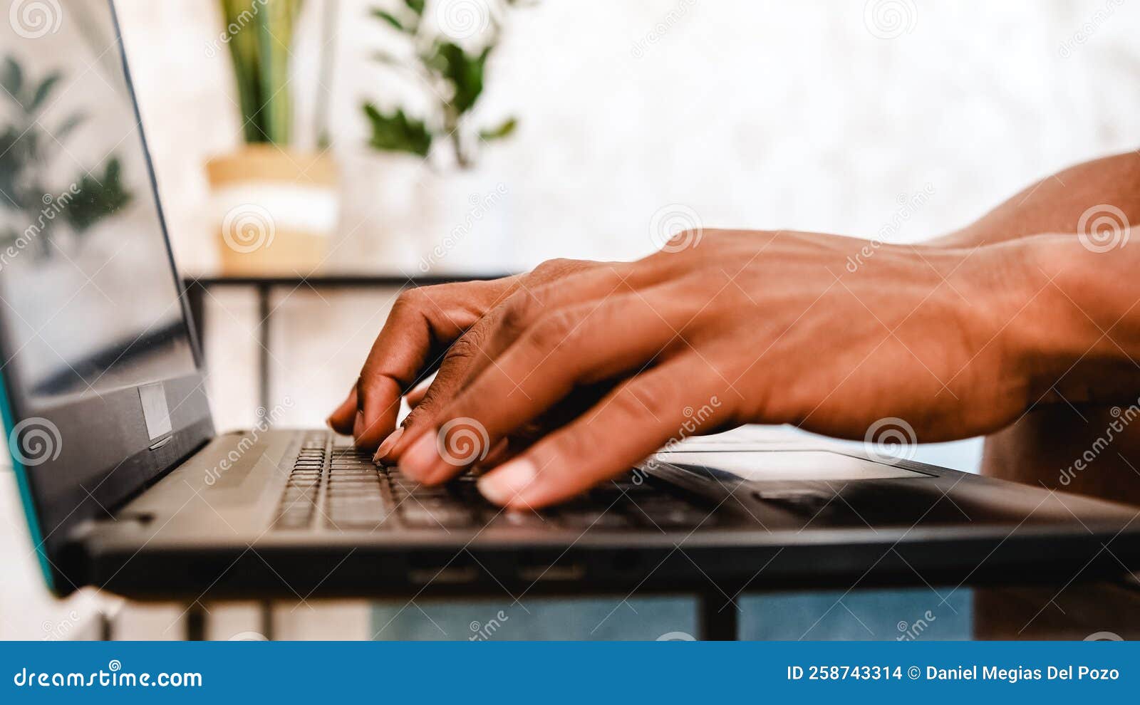 Close-up View of a Man Typing on Laptop Keyboard. Stock Photo - Image ...