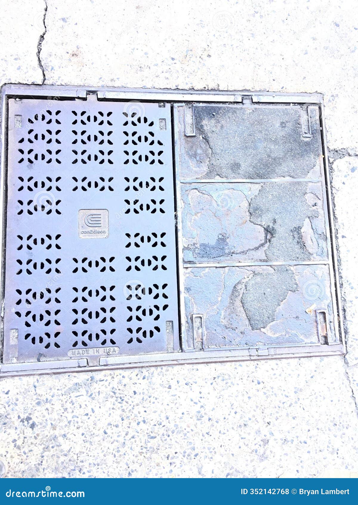Manhole Cover with Pattern stock photo. Image of city - 352142768