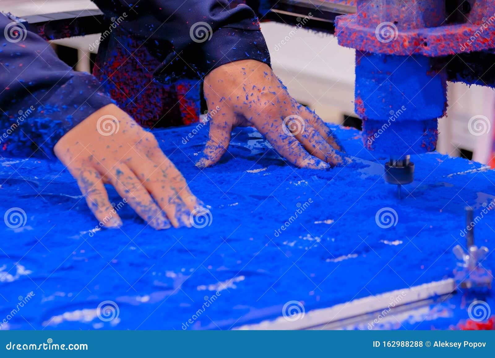 Milling Machine during Work with Plastic Material Stock Photo - Image ...