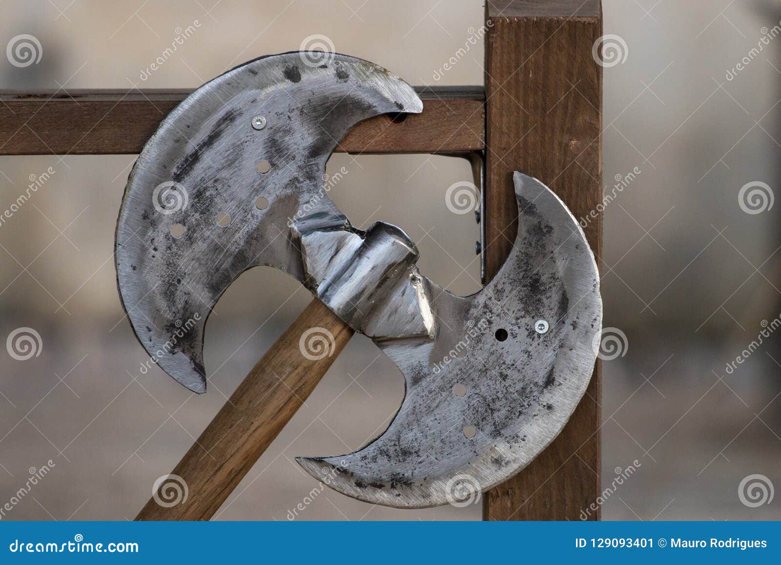 Double medieval axe stock image. Image of ages, double - 129093401