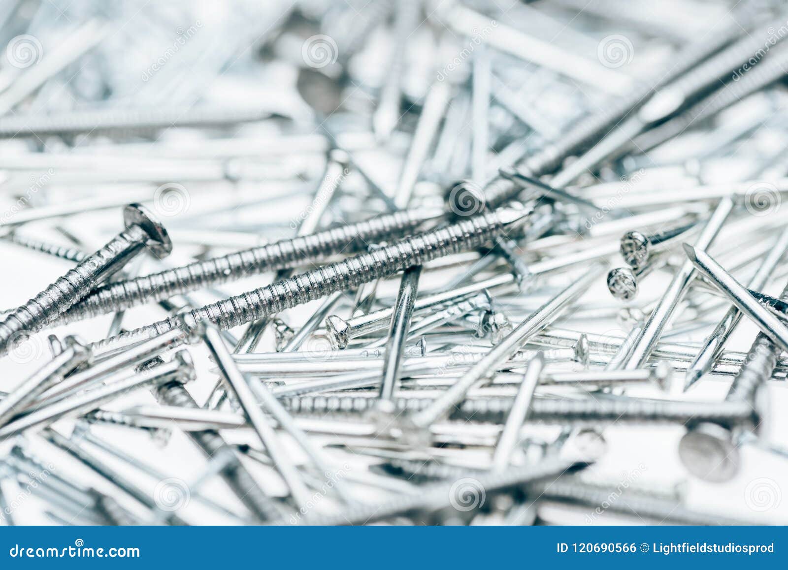 Close Up View of Metal Framing Nails Stock Photo - Image of mechanical ...