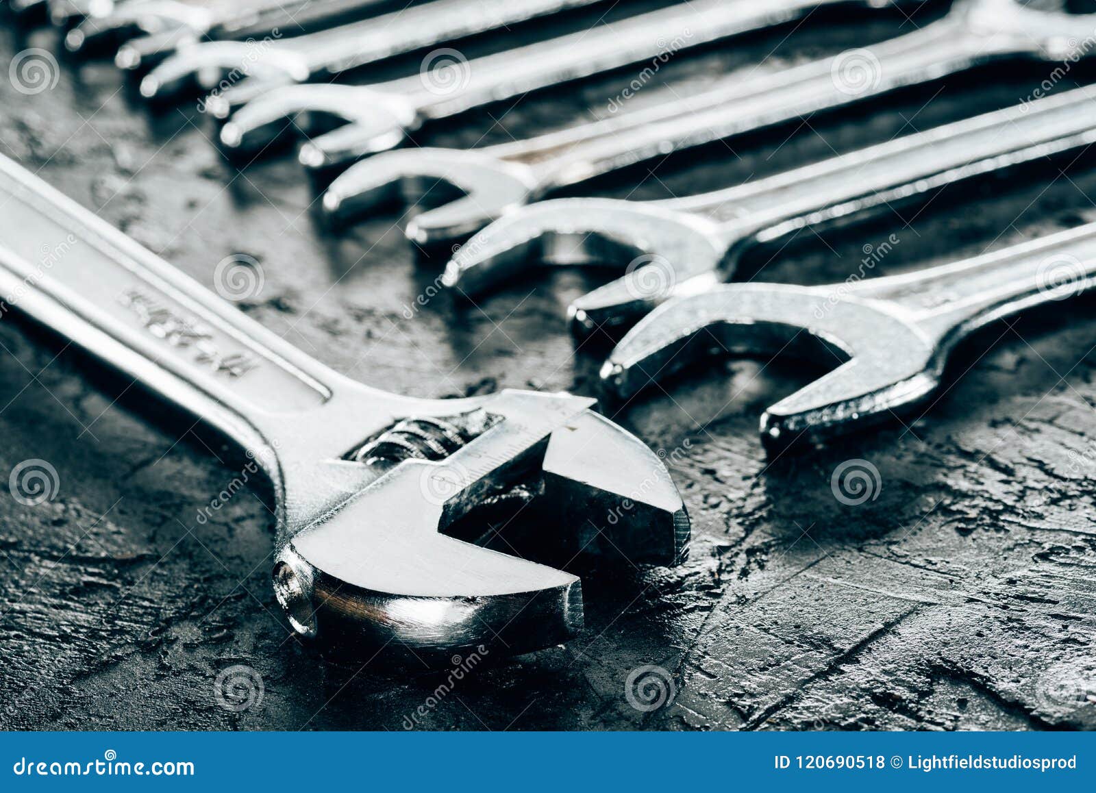 Close Up View of Metal Wrenches Stock Photo - Image of mechanic ...