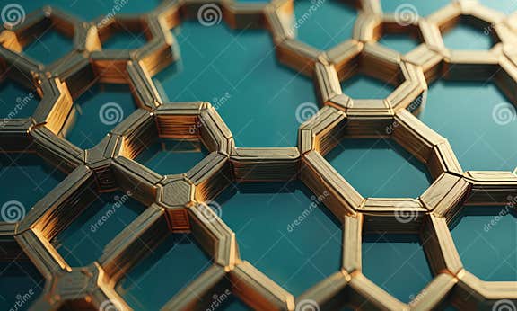 Close-up View Metallic Lattice Structure, Composed Interlocking ...