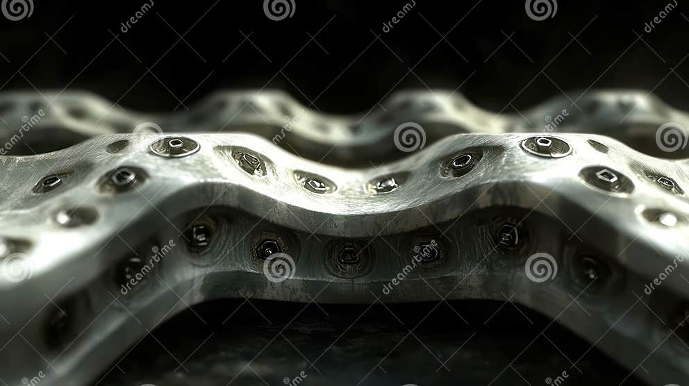 A Close-up View of a Metallic Structure with Intricate Patterns and ...
