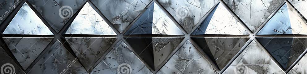 Geometric Metal Wall Panel Design with Reflective Surface Stock Photo ...