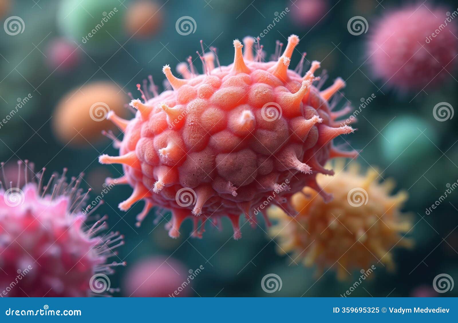 Close-up View of Microorganisms. Microscopic View Displays Various ...
