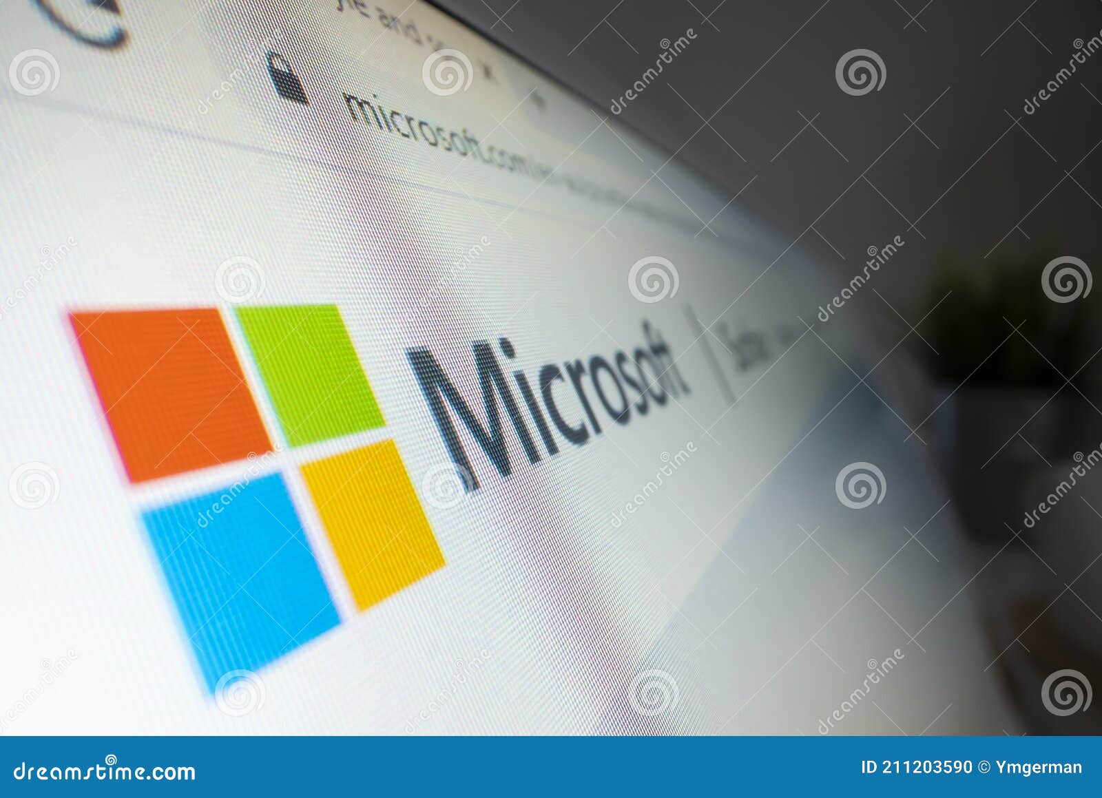 Close-up View of Microsoft Logo on Its Website Editorial Image - Image ...