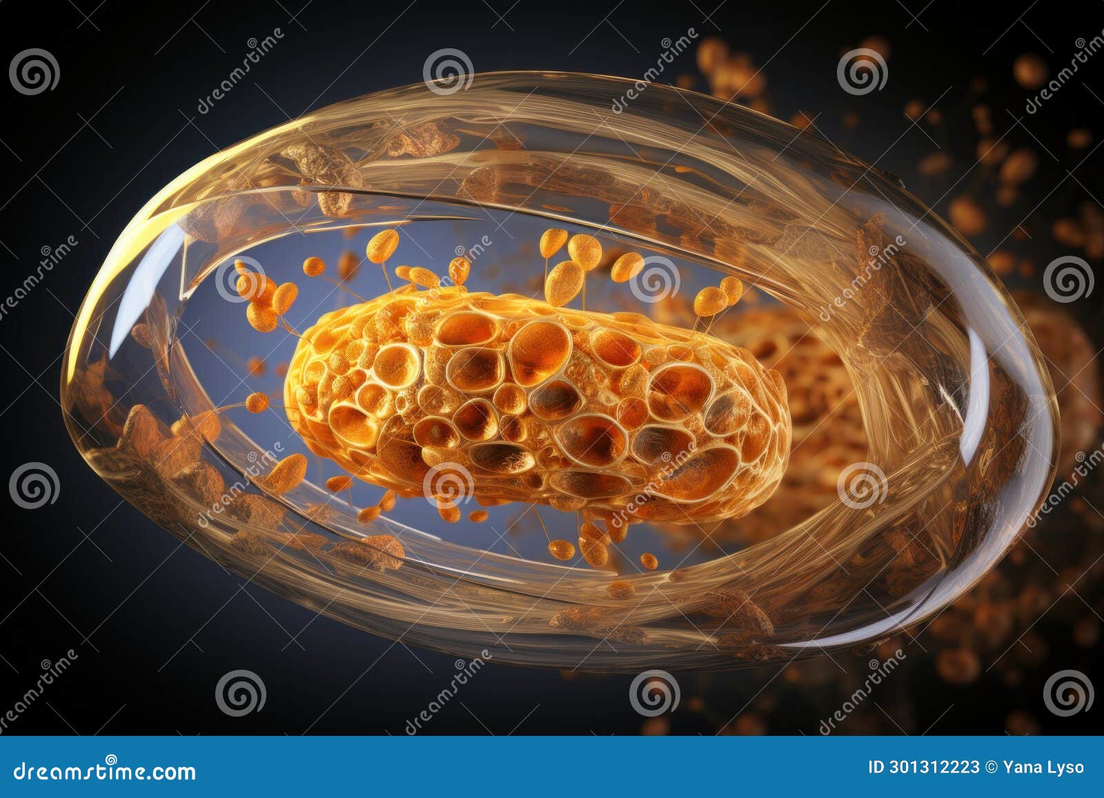 A Close-up View of Mitochondria within a Cell, Surrounded by Other ...